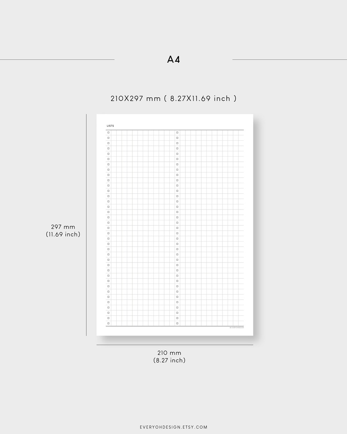 A4 & Letter Blank Lists Printable Planner Minimalist 2 Columns ...