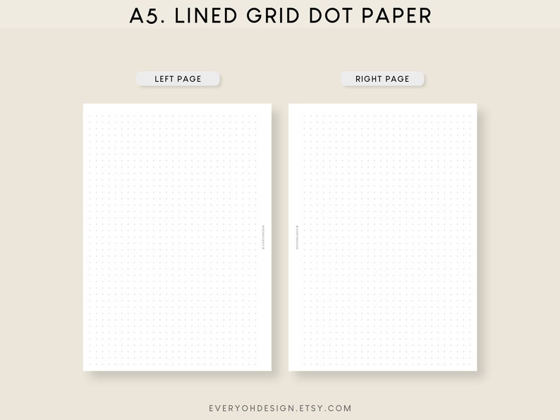 Printable Lined Dot Grid A5 Note Blank Paper Bullet Journal Dot Paper ...