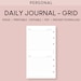 Personal Diary Template: Daily Grid Journal Insert (printable, Editable ...
