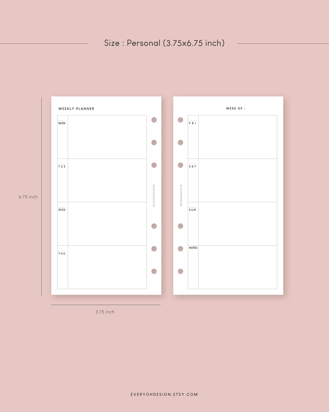 Printable Undated Weekly Planner Personal Weekly Plan Fillable Simple ...