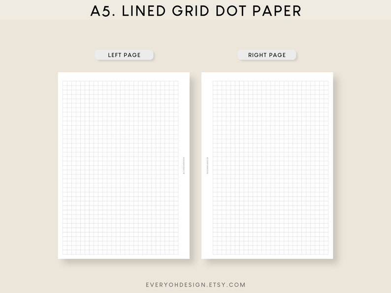 Printable Lined Dot Grid A5 Note Blank Paper Bullet Journal Dot Paper ...