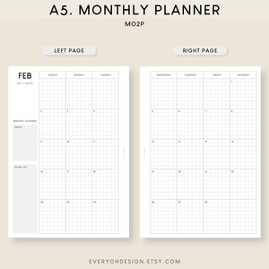 A5 2025 Calendar Monthly Printable Insert Editable Planner Template ...