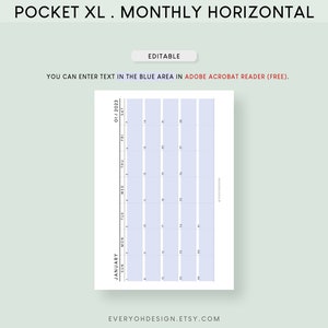 Pocket Plus(xl) 2025 Dated Monthly Planner | Calendar Printable Insert ...