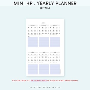 2025 Yearly Planner Mini Happy Planner | Printable Calendar Template ...