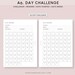 100 Day Challenge Printable Set 30 Day Tracker A4 Letter Template 50 ...