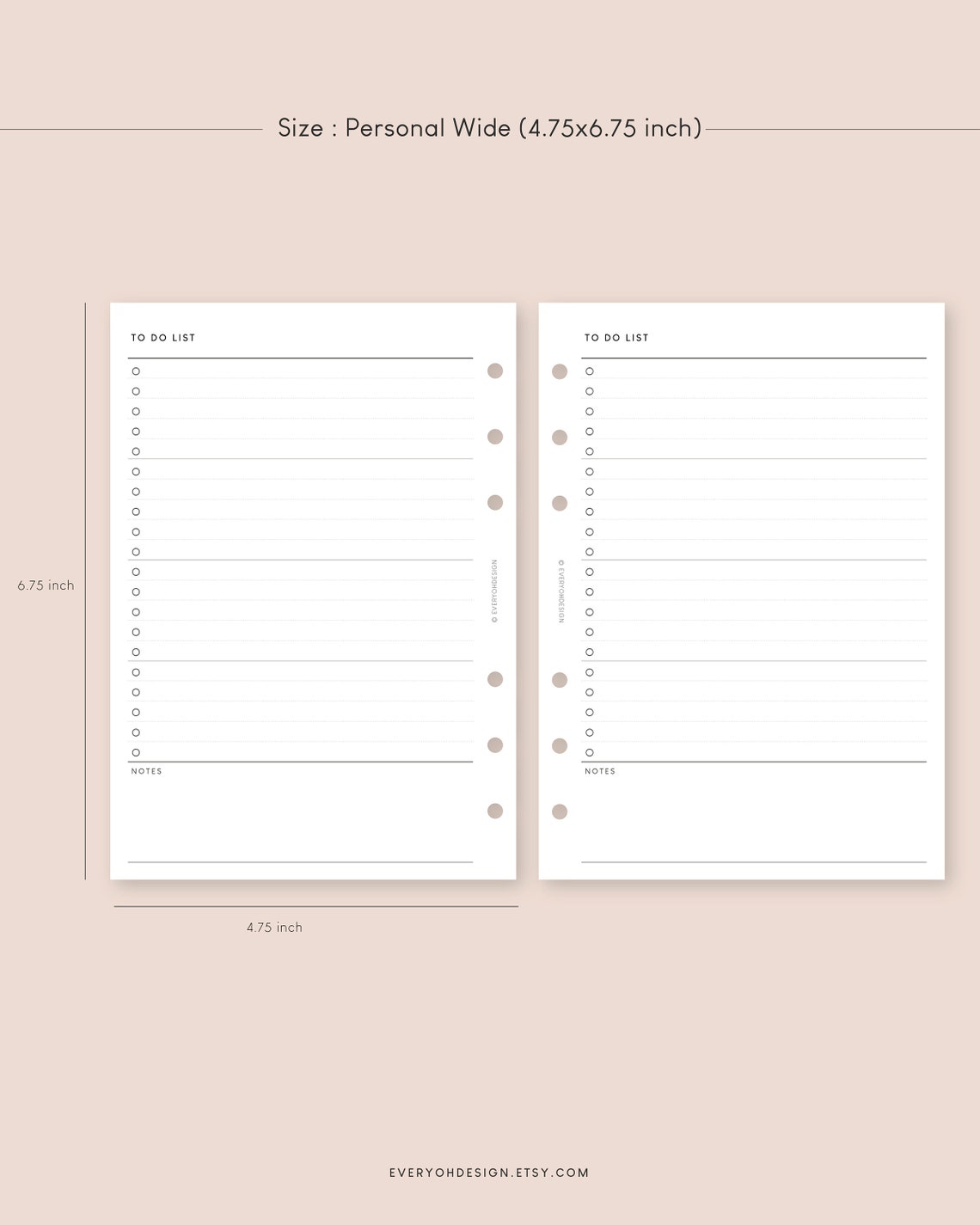 Personal Wide to Do List Insert Printable Minimalist Task Planner ...