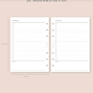 Personal Wide to Do List Insert | Printable Minimalist Task Planner ...