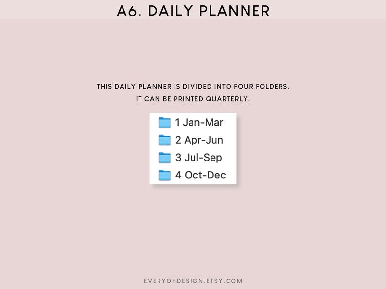 2025 Dated Daily Planner A6 Printable Insert | the Highlighted Mini ...