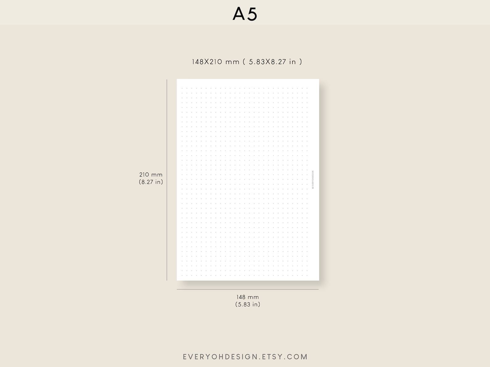 Printable Lined Dot Grid A5 Note Blank Paper Bullet Journal Dot Paper ...