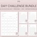 100 Day Challenge Printable Set 30 Day Tracker A4 Letter Template 50 ...