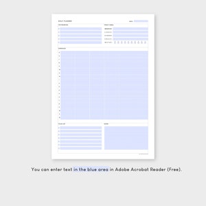 Daily Planner A4 Letter Printable Template | Editable Undated Planner ...