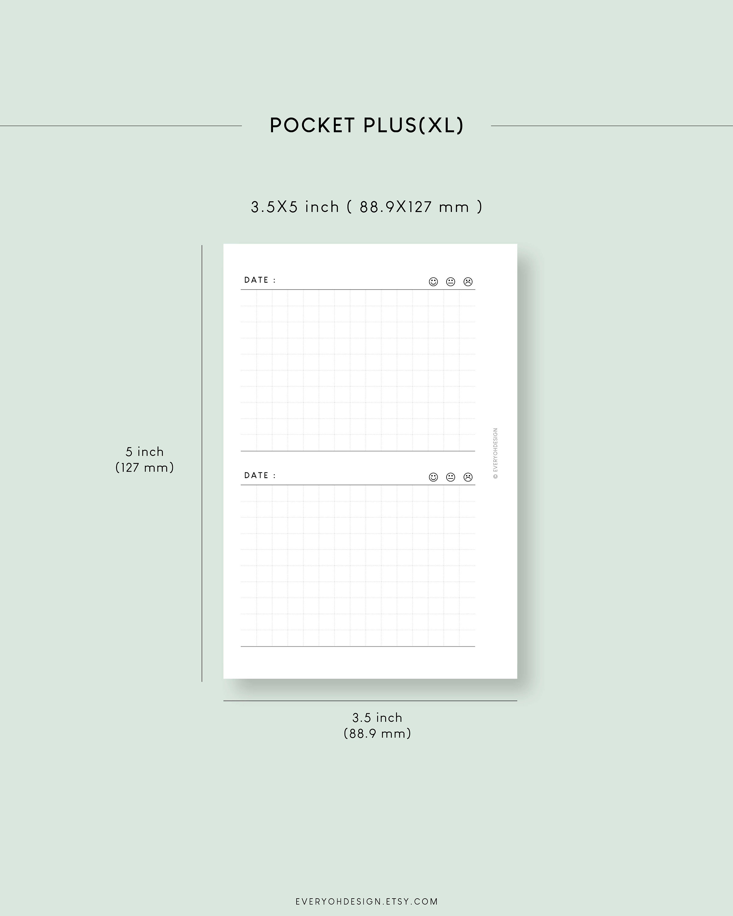 Pocket Plus(xl) Daily Journal Grid Printable Insert (PDF) - Etsy