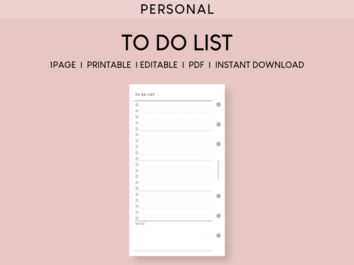 Editable to Do List Personal Template Printable Planner Inserts ...