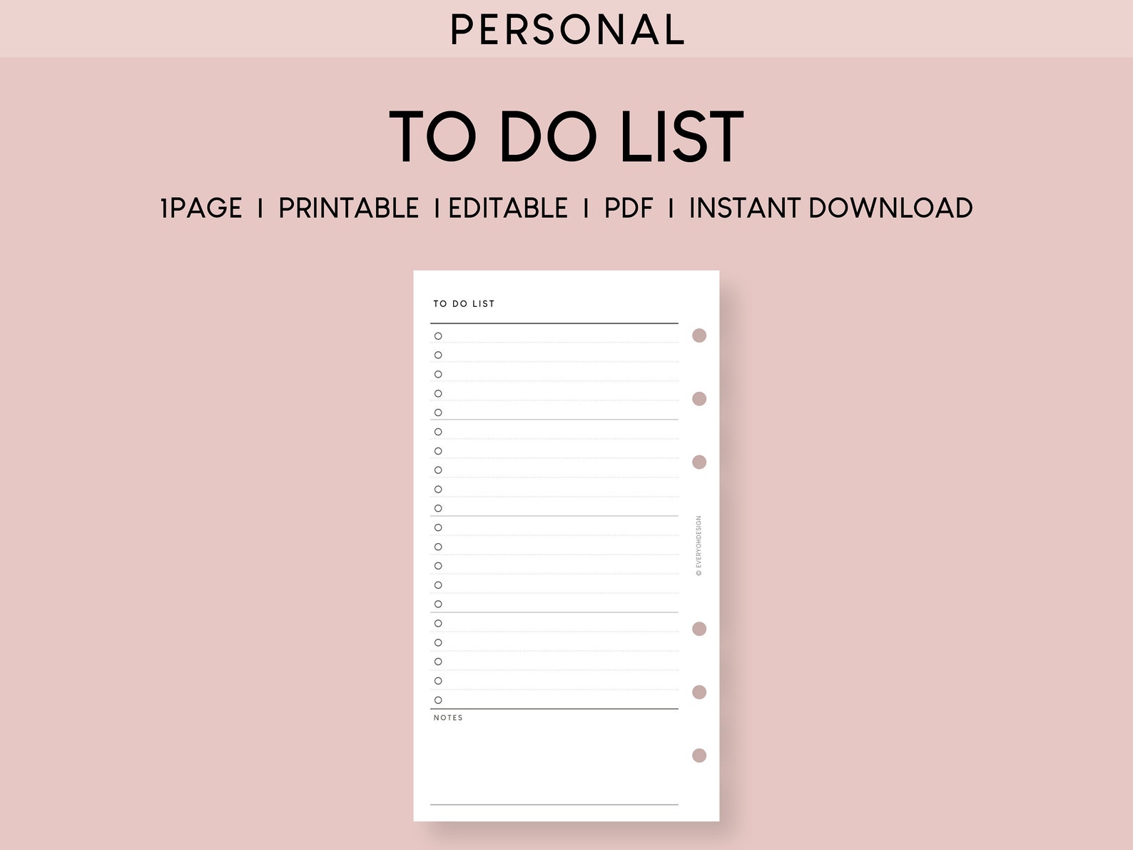 Editable to Do List Personal Template | Printable Planner Inserts ...