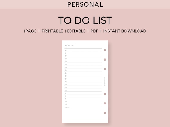Editable to Do List Personal Template Printable Planner | Etsy