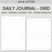 A4 & Letter Printable Daily Journal Undated Planner Diary Log Editable ...