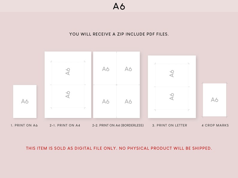 A6 Lined Grid Dot Paper Inserts | Notes Template (printable PDF) - Etsy