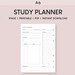 Student Study Planner A6 Printable Insert 24 Hour 10 Minutes Schedule ...