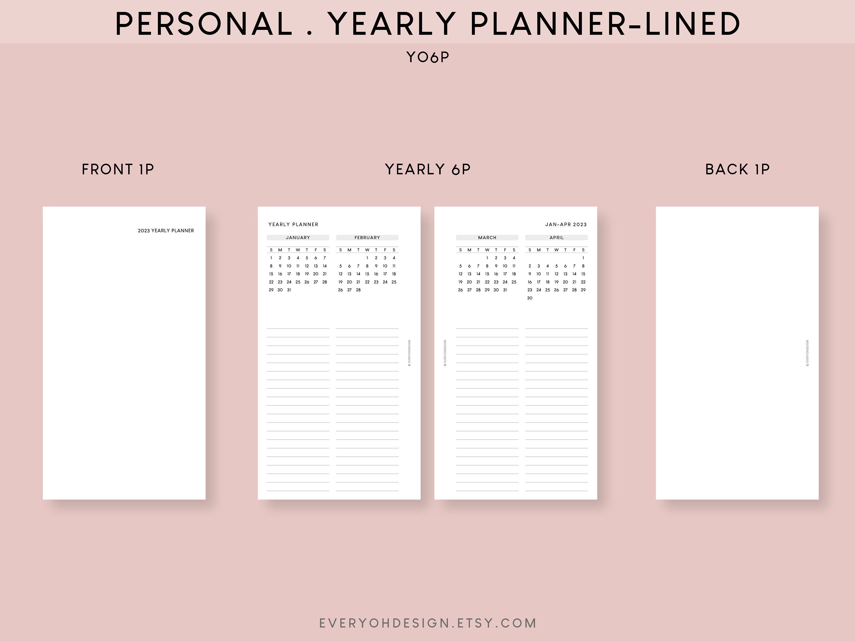 2022 2023 Calendar Future Log Printable Insert Yearly - Etsy Canada