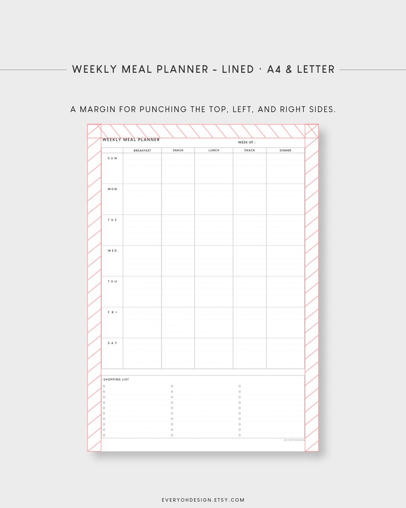 Meal Planning Weekly Planner A4 & Letter Keto Diet Plan Printable Edit ...