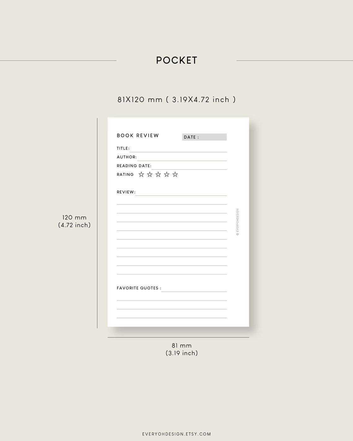 Pocket Reading Journal Bundle Printable Inserts Book Planner - Etsy Canada