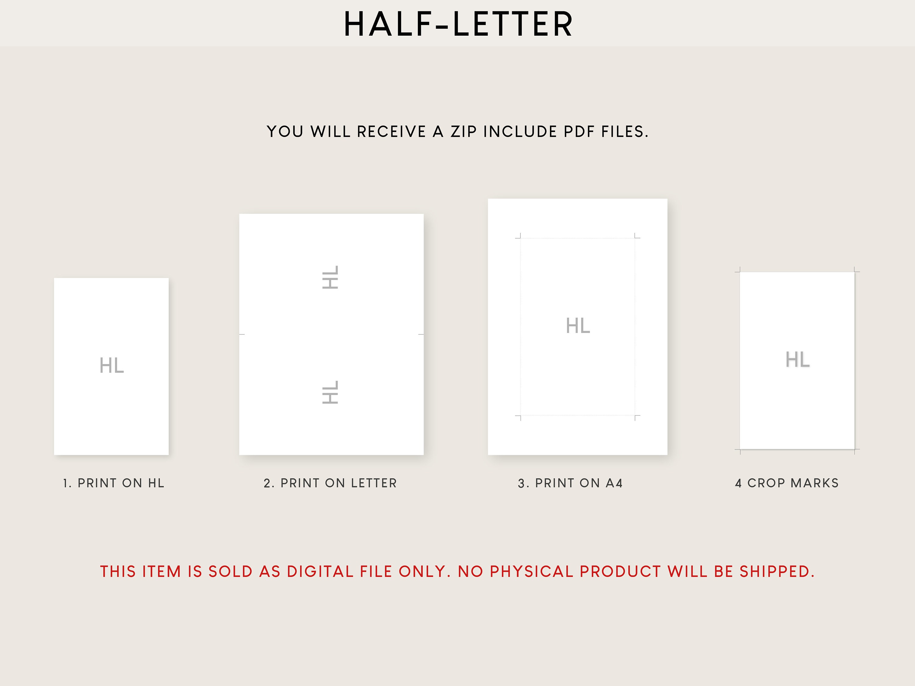 Half-letter Habit Tracker Printable: Minimalist Monthly Planner (PDF ...