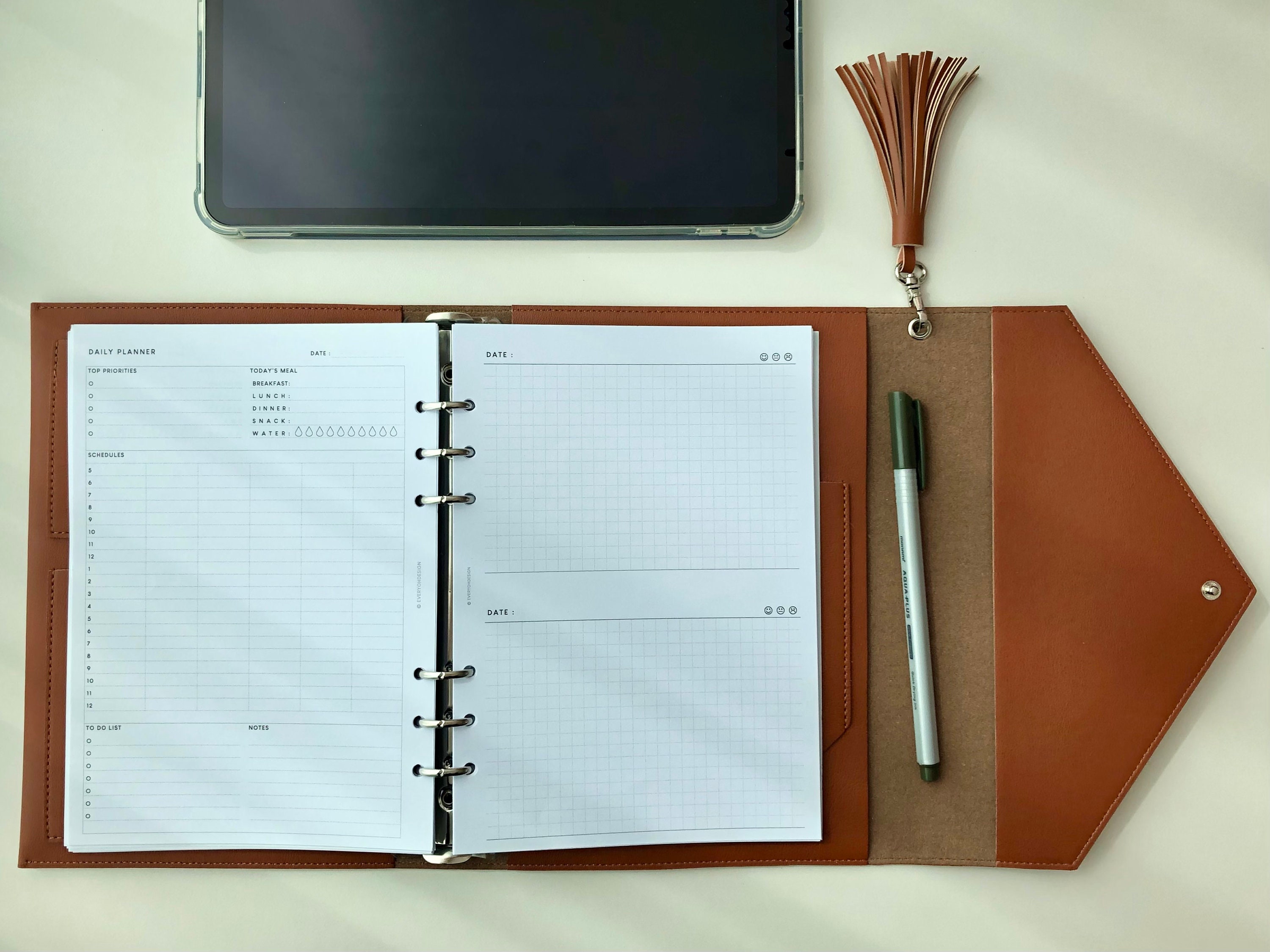 A4 & Letter Printable Daily Journal Undated Planner Diary Log Editable ...