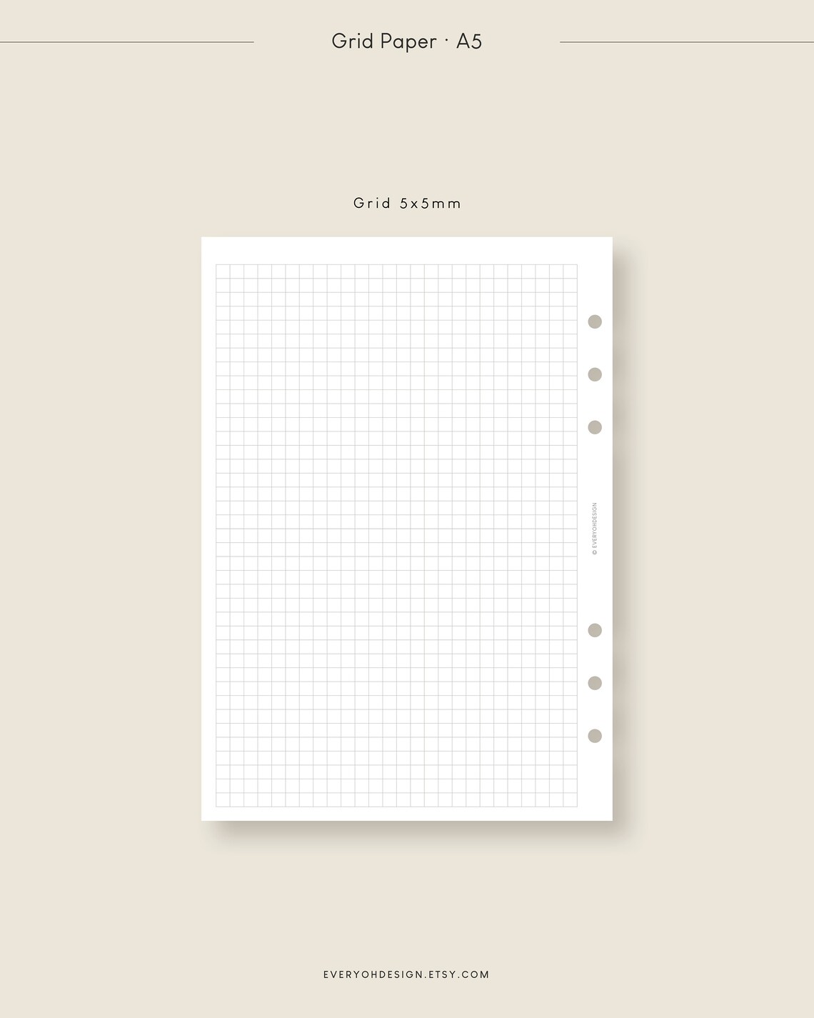 Printable Lined Dot Grid A5 Note Blank Paper Bullet | Etsy