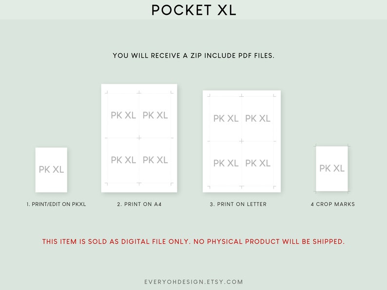 Pocket Plus(xl) 2025 Dated Monthly Planner | Calendar Printable Insert ...