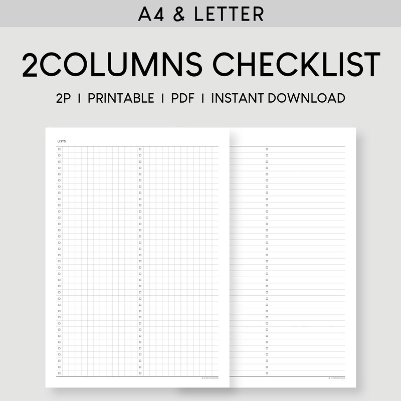 Two Column Notes Template - Etsy