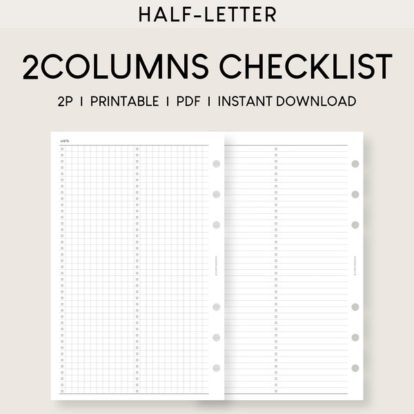 Two Column Notes Template - Etsy
