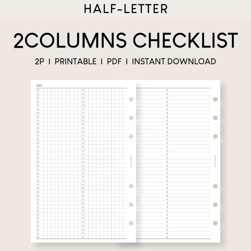 Two Column Notes Template - Etsy