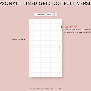 Lined Grid Dot Paper Full Pattern Version Personal Printable Inserts ...