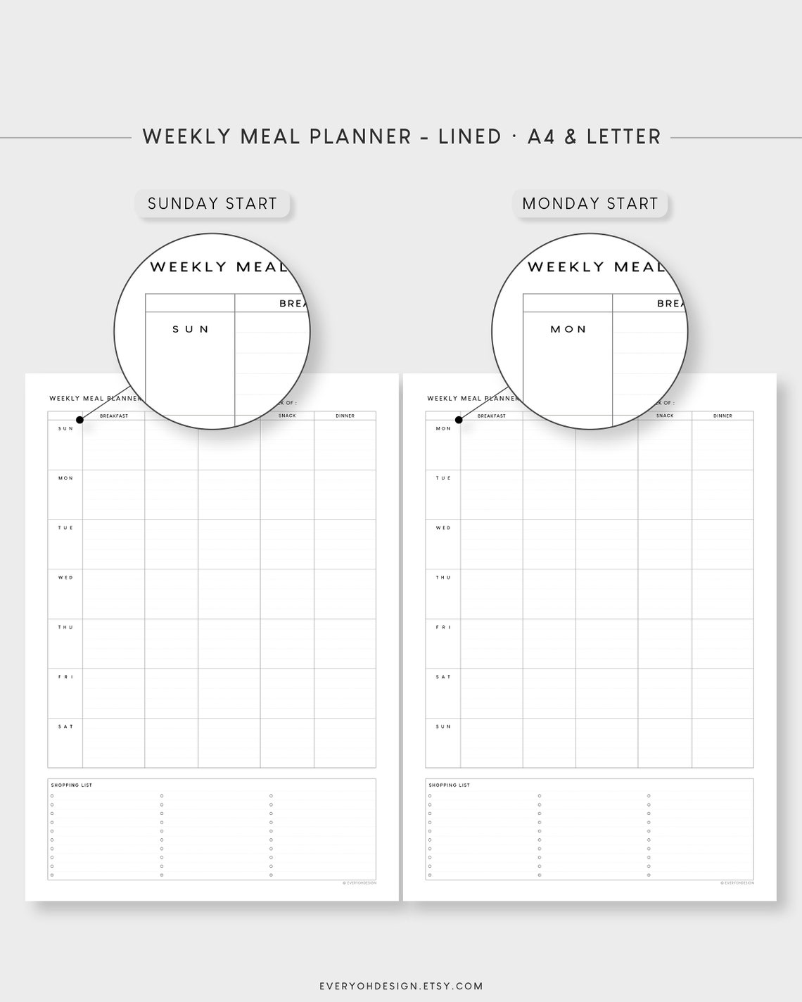 Meal Planning Weekly Planner A4 & Letter Keto Diet Plan Printable Edit ...