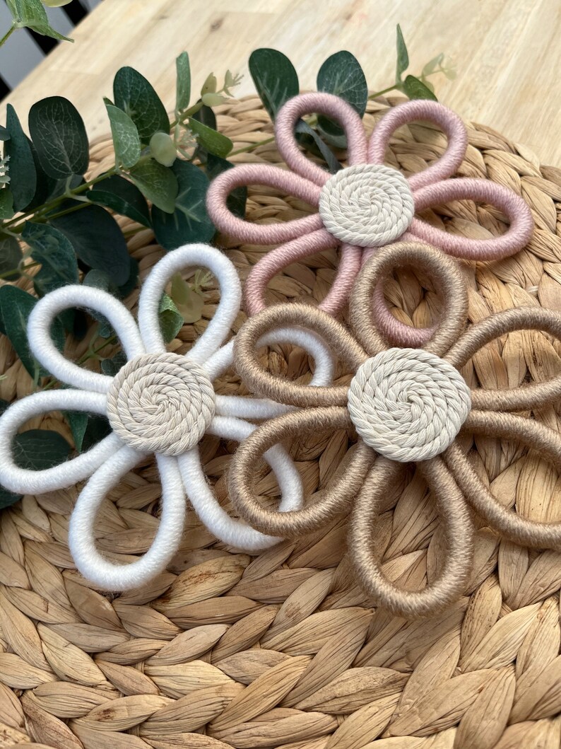 Macrame Flower Wall Decor Set of 3 Macrame Decor Nursery - Etsy