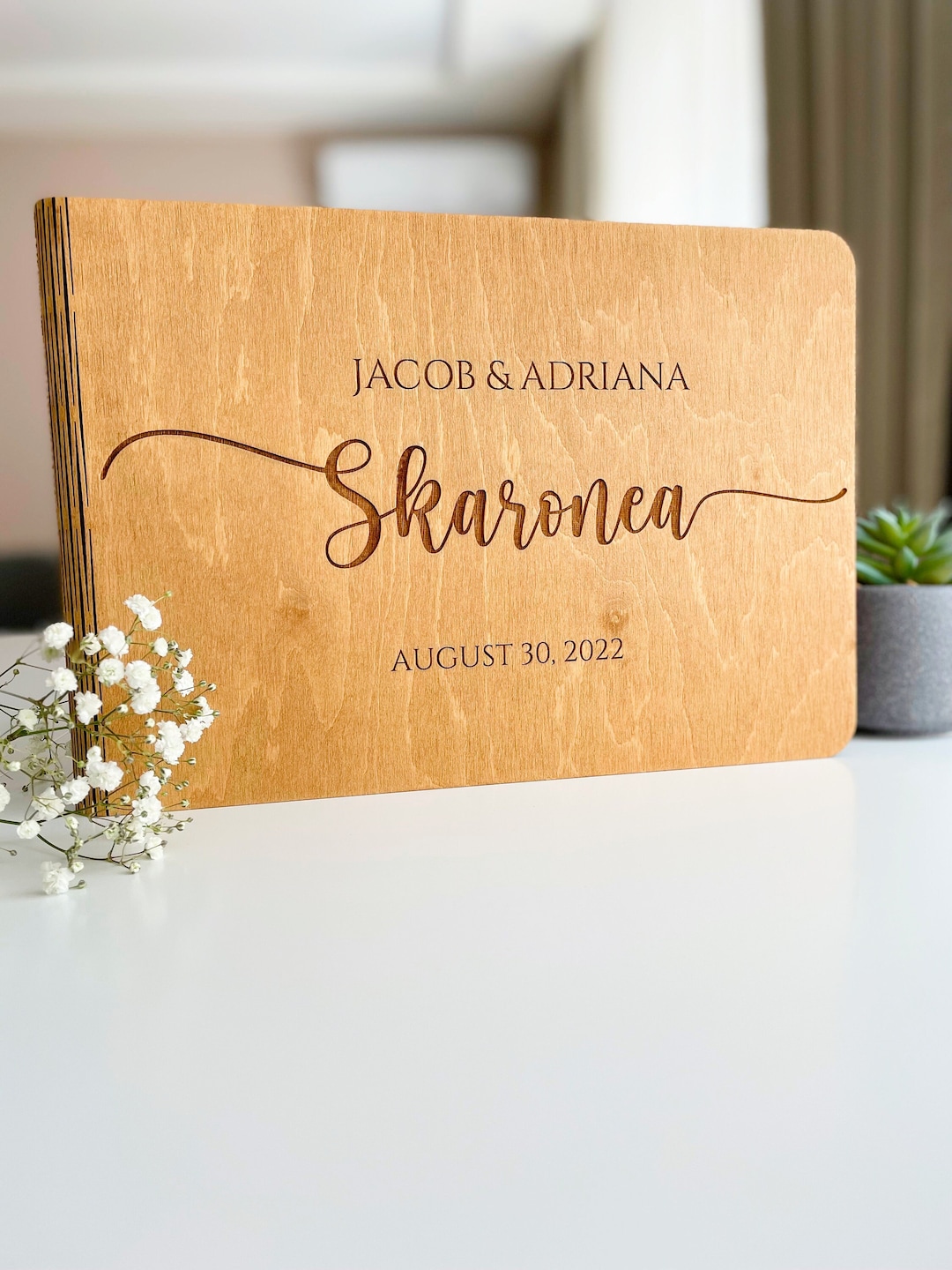 Polaroid Guest Book | Wedding Photo Album | Instax Guest Book | Wooden ...