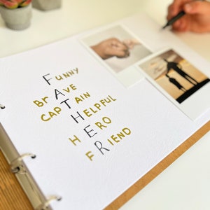 First Father's Day Gift | Wooden Polaroid Photo Album | Gift for Dad ...