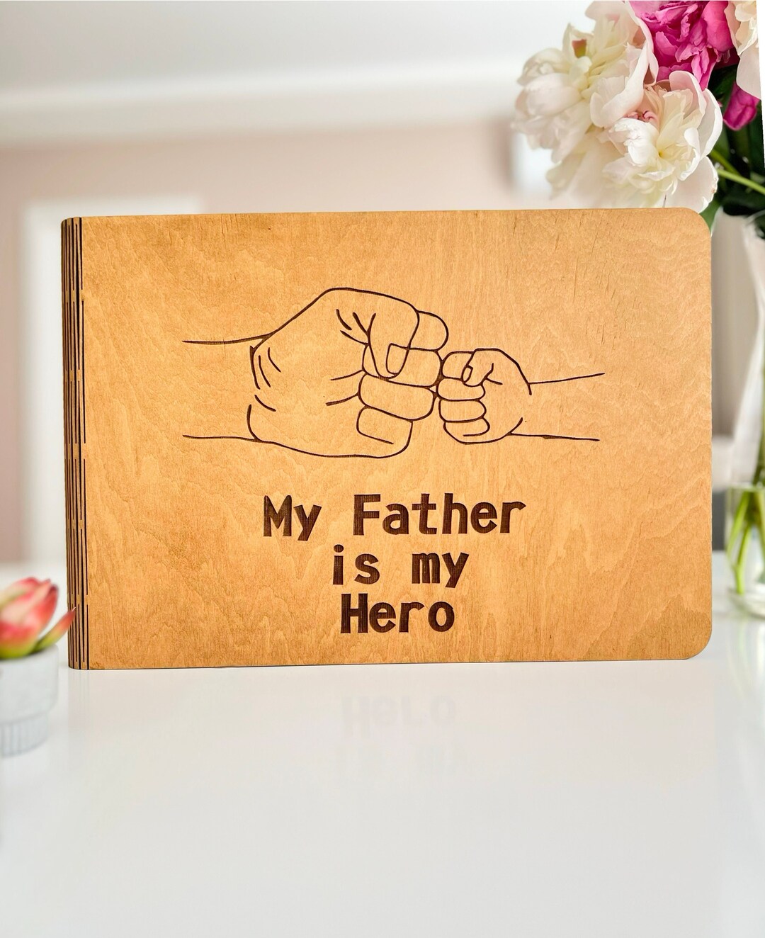 First Father's Day Gift | Wooden Polaroid Photo Album | Gift for Dad ...