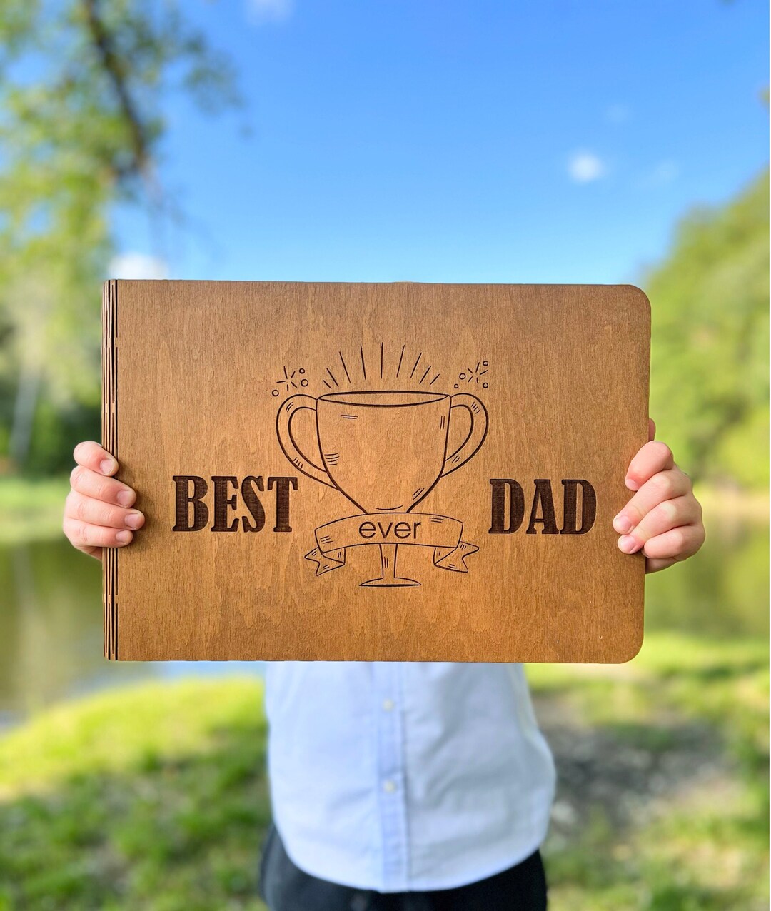 First Father's Day Gift | Wooden Photo Album | Gift for Dad From ...