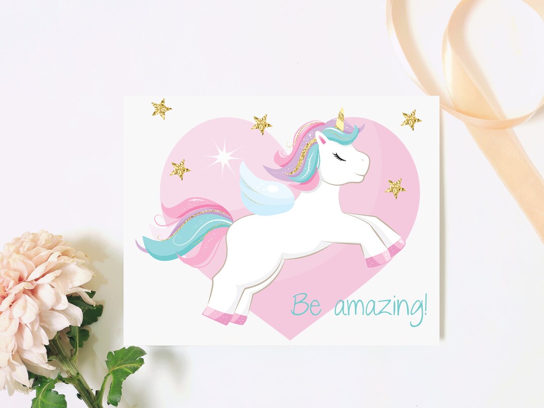 Licorne Be Amazing Note Card - Etsy France