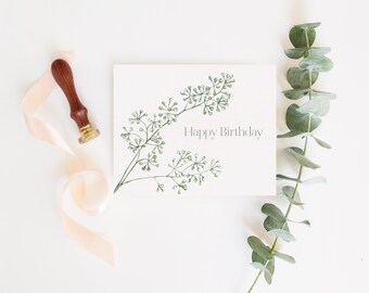 Eucalyptus Happy Birthday Card - Etsy