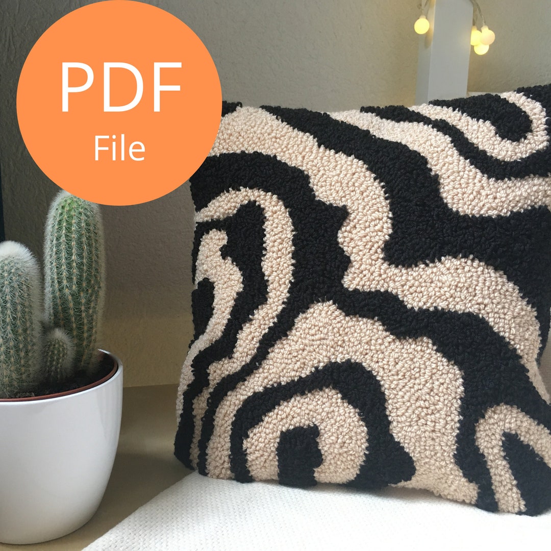 Digital Punch Needle Pattern, Abstract Pillow - Etsy