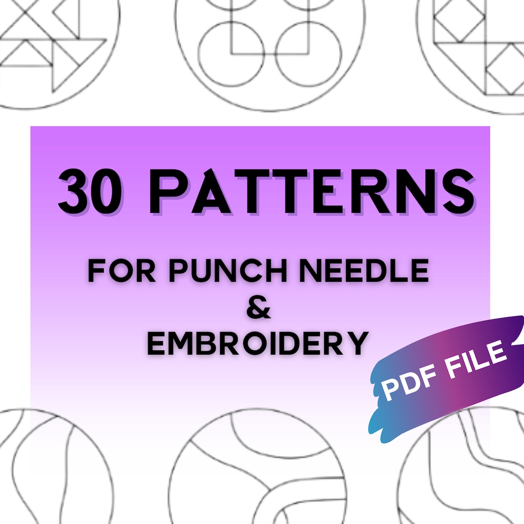 Punch Needle and Embroidery Patterns 30 PDF for Beginners - Etsy