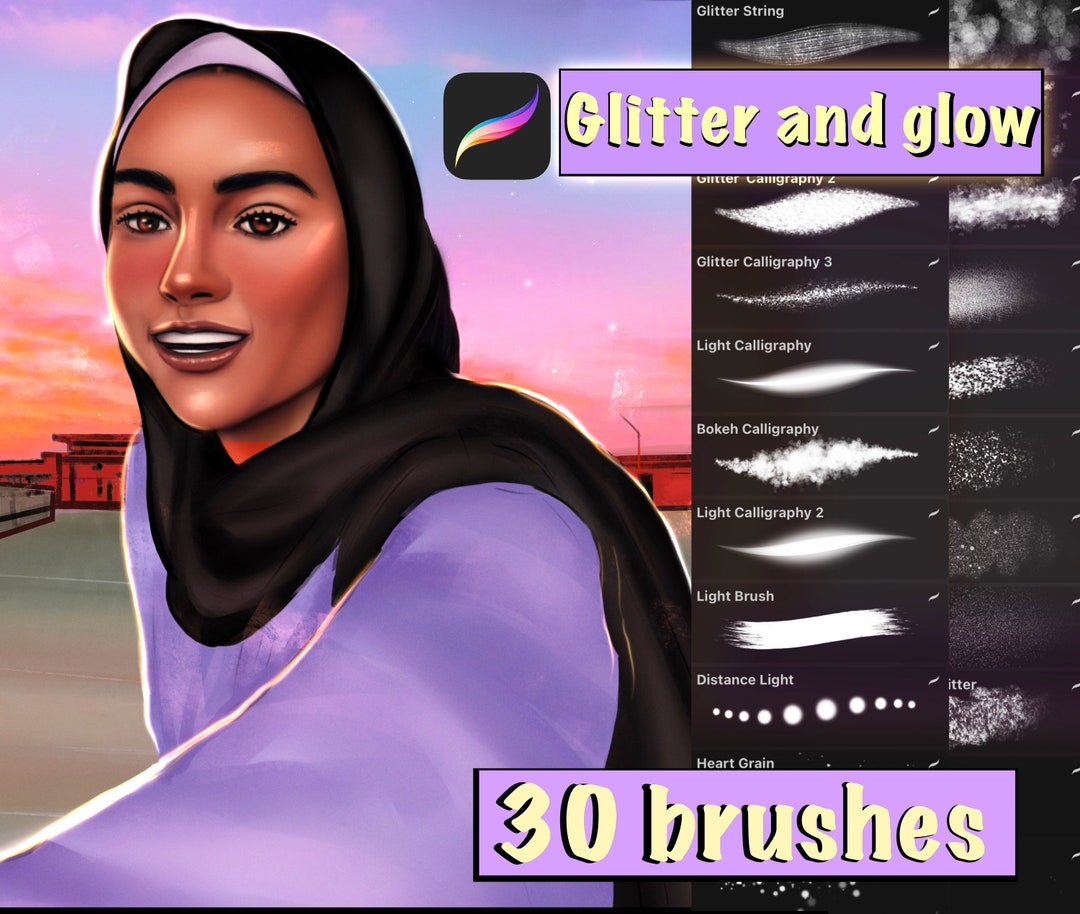 Procreate Glitter & Glow Brush Set set of 30 Glitter - Etsy
