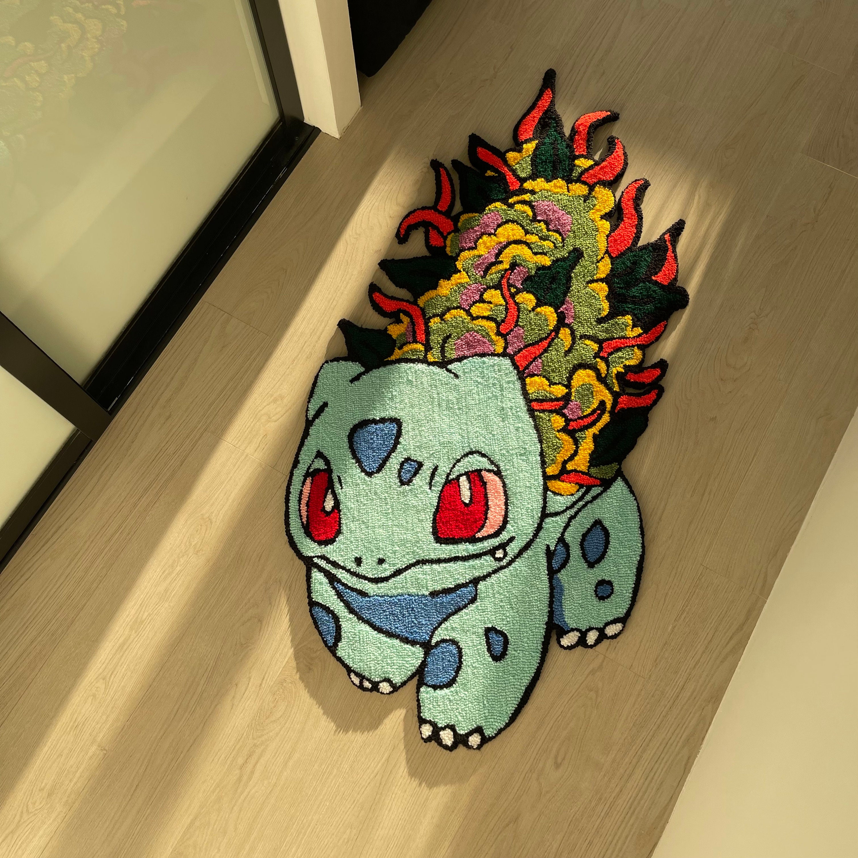 Bulbasaur Tufted Rug, Handmade Custom Carpet, Cartoon Lovers Gift, Game ...