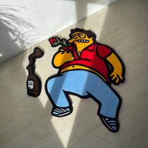 Custom Fluffy Rug Featuring a Popular Family Cartoon Character - Etsy