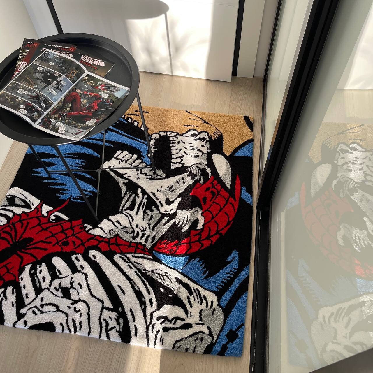 Handmade Spider Tufted Rug, Carpet for Comic Book Fans, Legendary ...