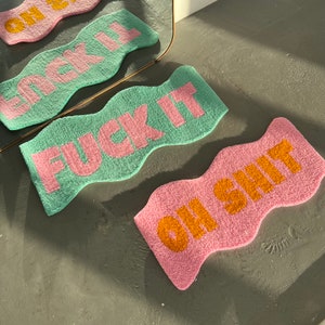 Custom Funny Text Rug, Personalized Tufted Rug With Phrase, Funky Swear ...