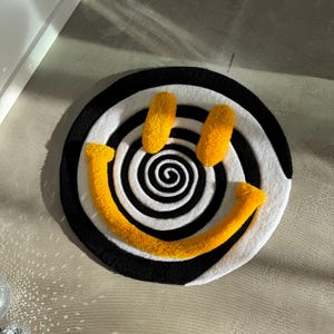 3D Handmade Tufted Smiley Face Rug With Hypnotic Spiral Design ...