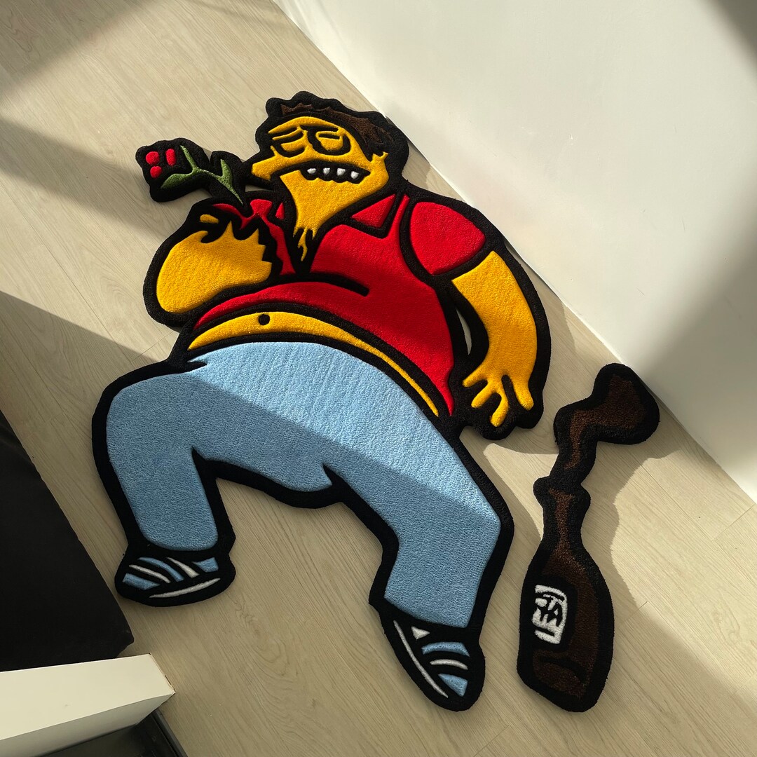 Custom Fluffy Rug Featuring a Popular Family Cartoon Character - Etsy